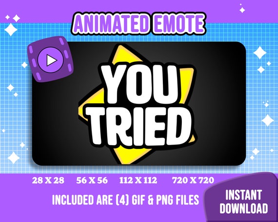 Animated Emote You Tried Gold Star / Static & Animated Emote / | Etsy
