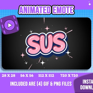 Pink SUS Text Twitch Emote, Animated and Static (digital Download) - Etsy