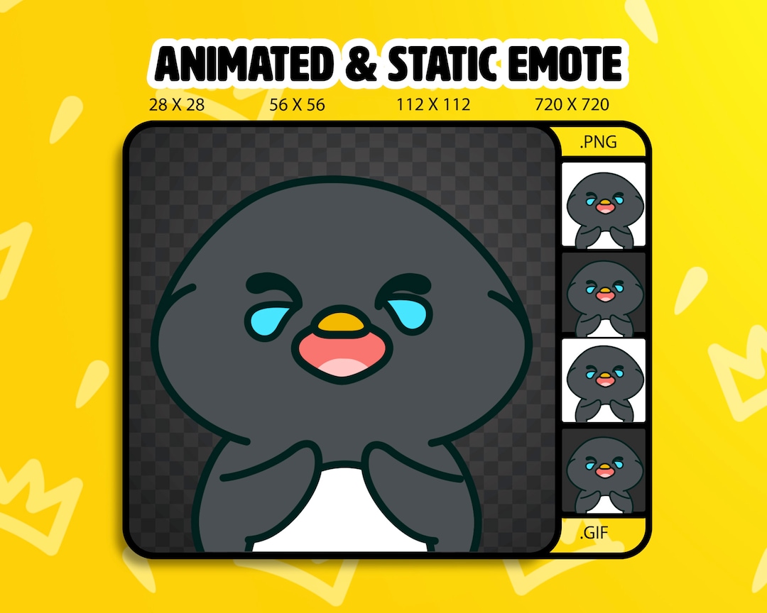 Animated Cute Laughing Penguin Emote/ Static & Animated Twitch Emote ...