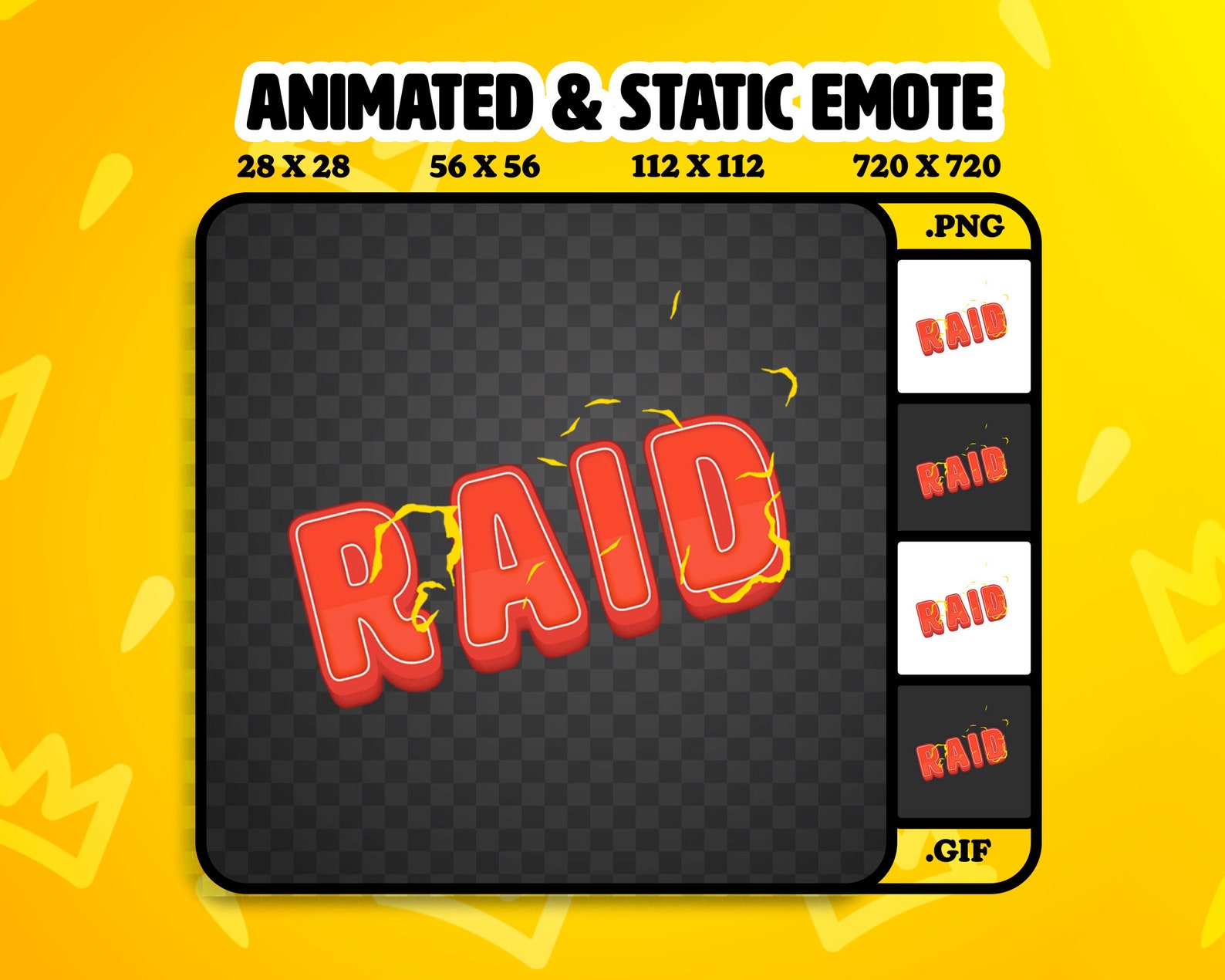 Animated Emote Electric RAID / Static & Animated Emote / Streamtastic ...