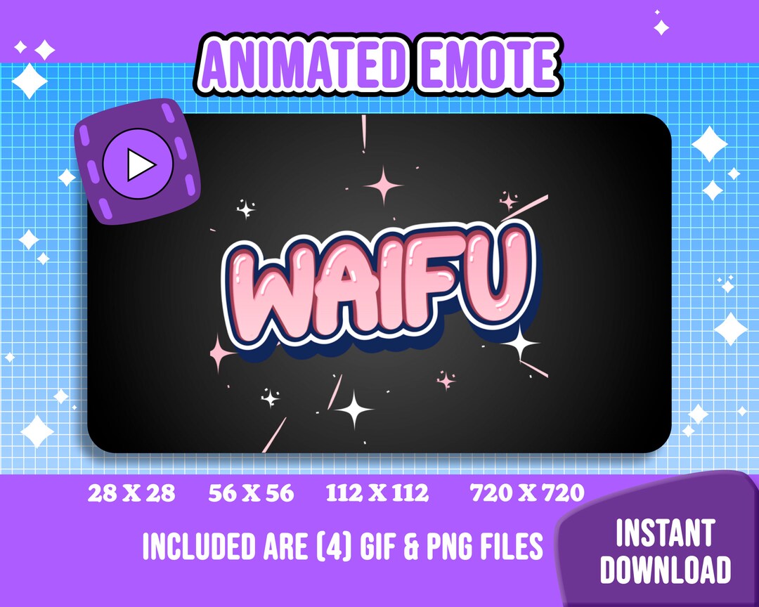 Animated Waifu Text Emote / Static & Animated Twitch Emote ...