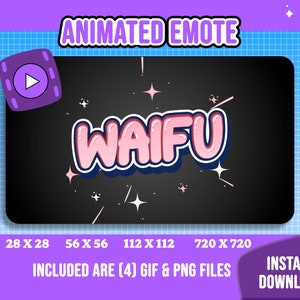 Animated Waifu Text Emote / Static & Animated Twitch Emote ...