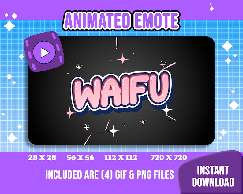 Animated Waifu Text Emote / Static & Animated Twitch Emote ...
