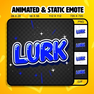 Blue LURK Text Twitch Emote, Animated & Static (PNG, GIF) - Etsy