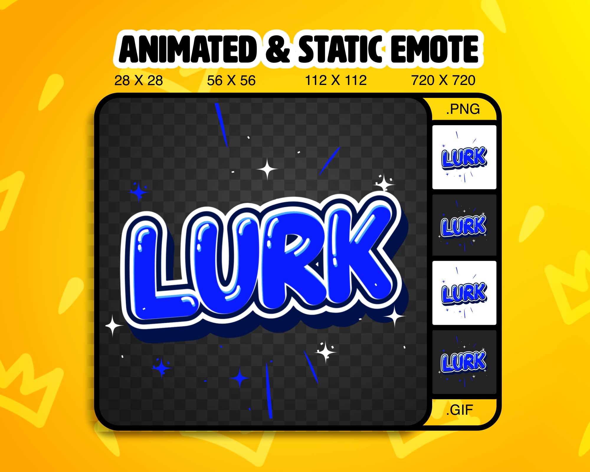 Animated Blue LURK Text Twitch Emote / Static & Animated Twitch Emote ...