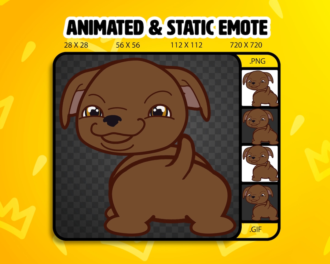 Animated Cute Dancing Pitbull Emote/ Static & Animated Twitch Emote ...