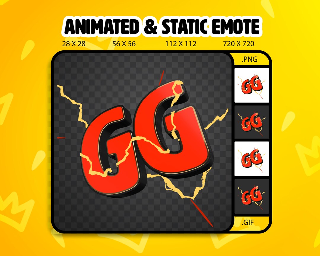 3D Animated Emote RED Electric GG / Static & Animated Twitch Emote ...