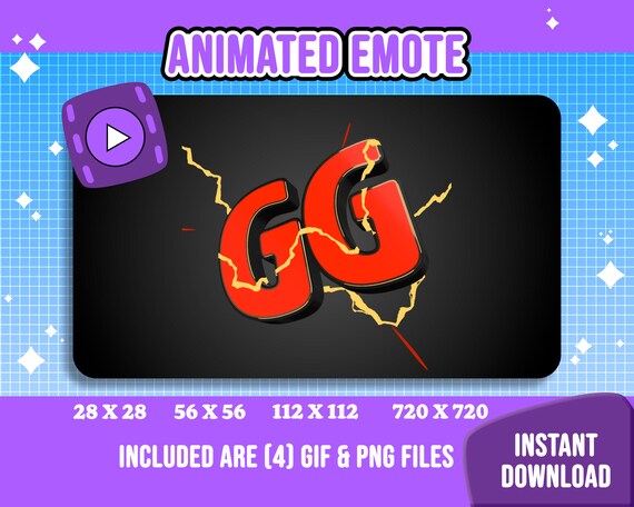 3D Animated Emote RED Electric GG / Static & Animated Twitch | Etsy