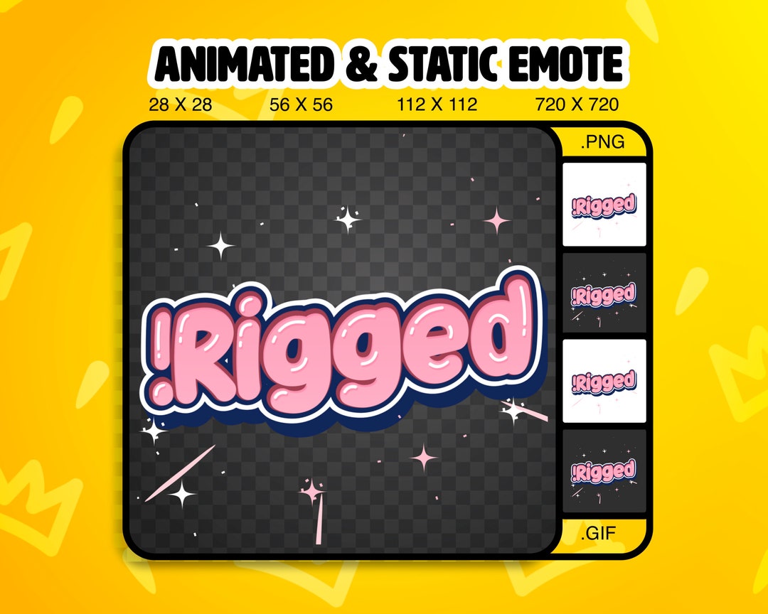 Animated Pink Rigged Text Twitch Emote / Static & Animated Twitch Emote ...
