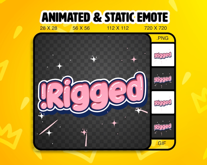 Animated Pink Rigged Text Twitch Emote / Static & Animated Twitch Emote ...