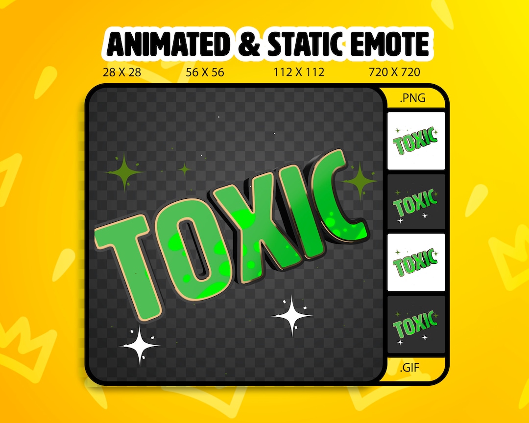 3D Animated Toxic TEXT Twitch Emote / Toxic Text Animated & Static ...