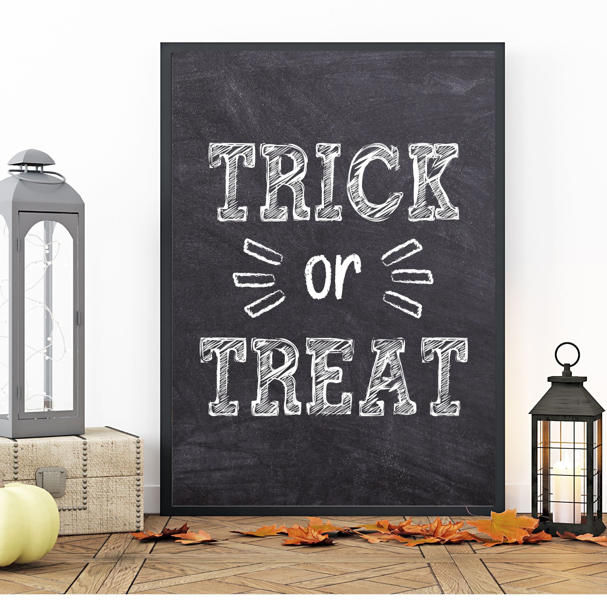 Trick or Treat Instant Download, Halloween Printable Art, Trick or ...