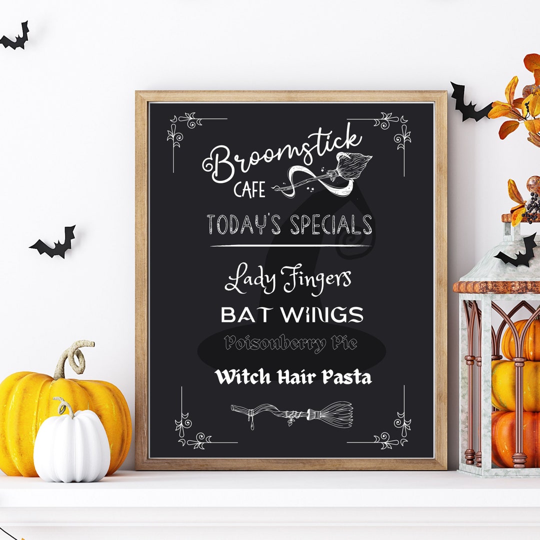 Broomstick Cafe, Witch Menu Instant Download, Halloween Decoration ...