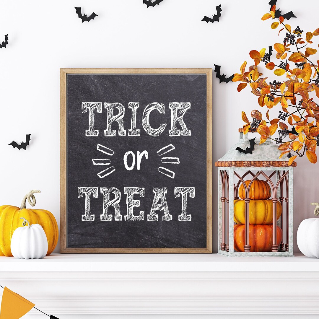 Trick or Treat Instant Download, Halloween Printable Art, Trick or ...