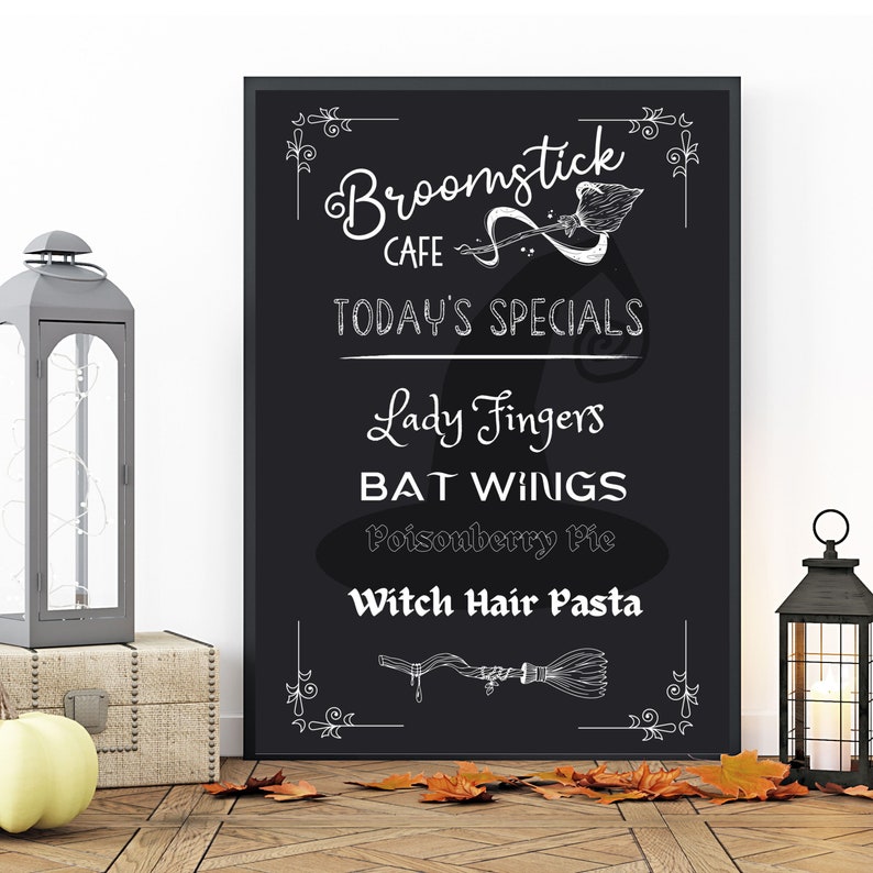 Broomstick Cafe, Witch Menu Instant Download, Halloween Decoration ...