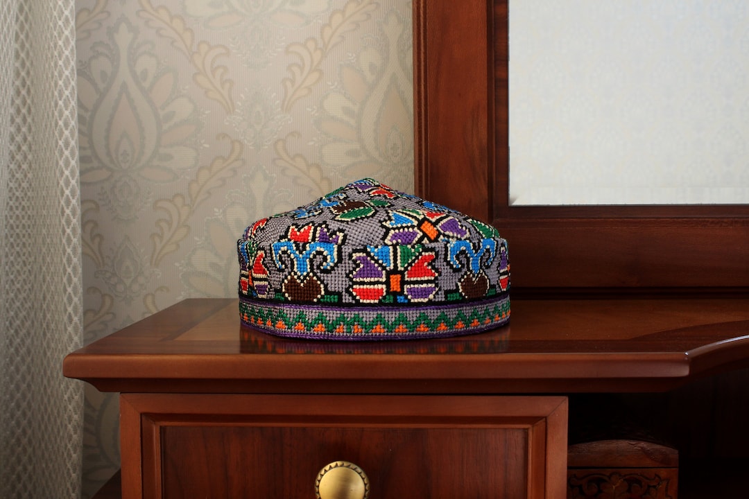 Uzbek Embroidered Skull-cap 23.6/60cm/ethnic Kufi Hat/handmade ...