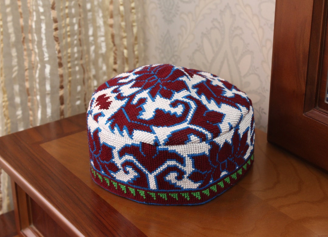 Uzbek Hand Embroidered Skull-cap Hat/ethnic Kufi Hat/handmade ...
