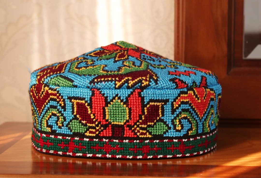 Uzbek Hand Embroidered Skull-cap Hat/ethnic Kufi Hat/handmade ...