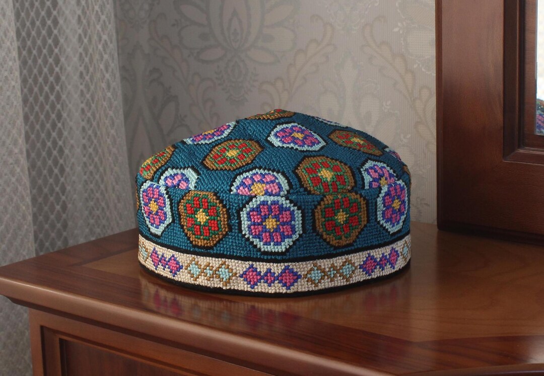 Hand Embroidered Skull-cap (23.6"/60 Cm)/ethnic Kufi Hat/uzbek ...