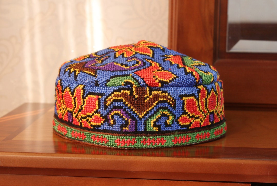 Uzbek Hand Embroidered Skull-cap Hat/ethnic Kufi Hat/handmade ...