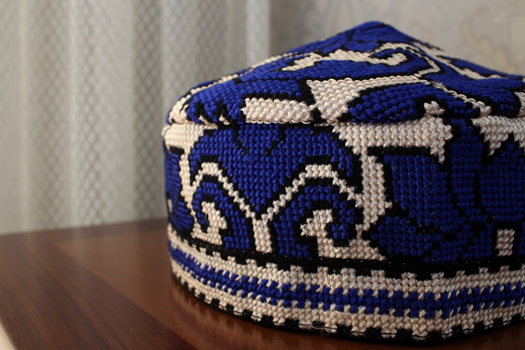Uzbek Embroidered Skull-cap (22.4"/57cm)/ethnic Kufi Hat/handmade ...