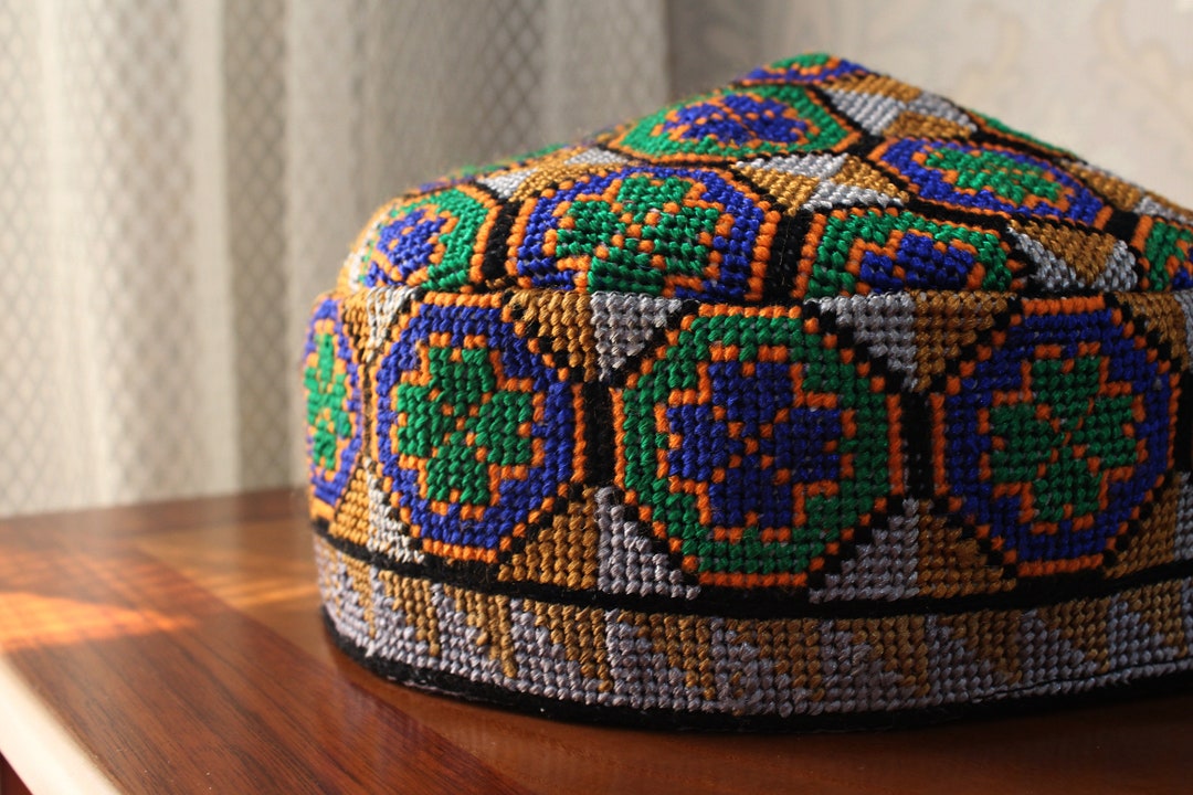 Uzbek Embroidered Skull-cap 24/61cm/ethnic Kufi Hat/handmade ...