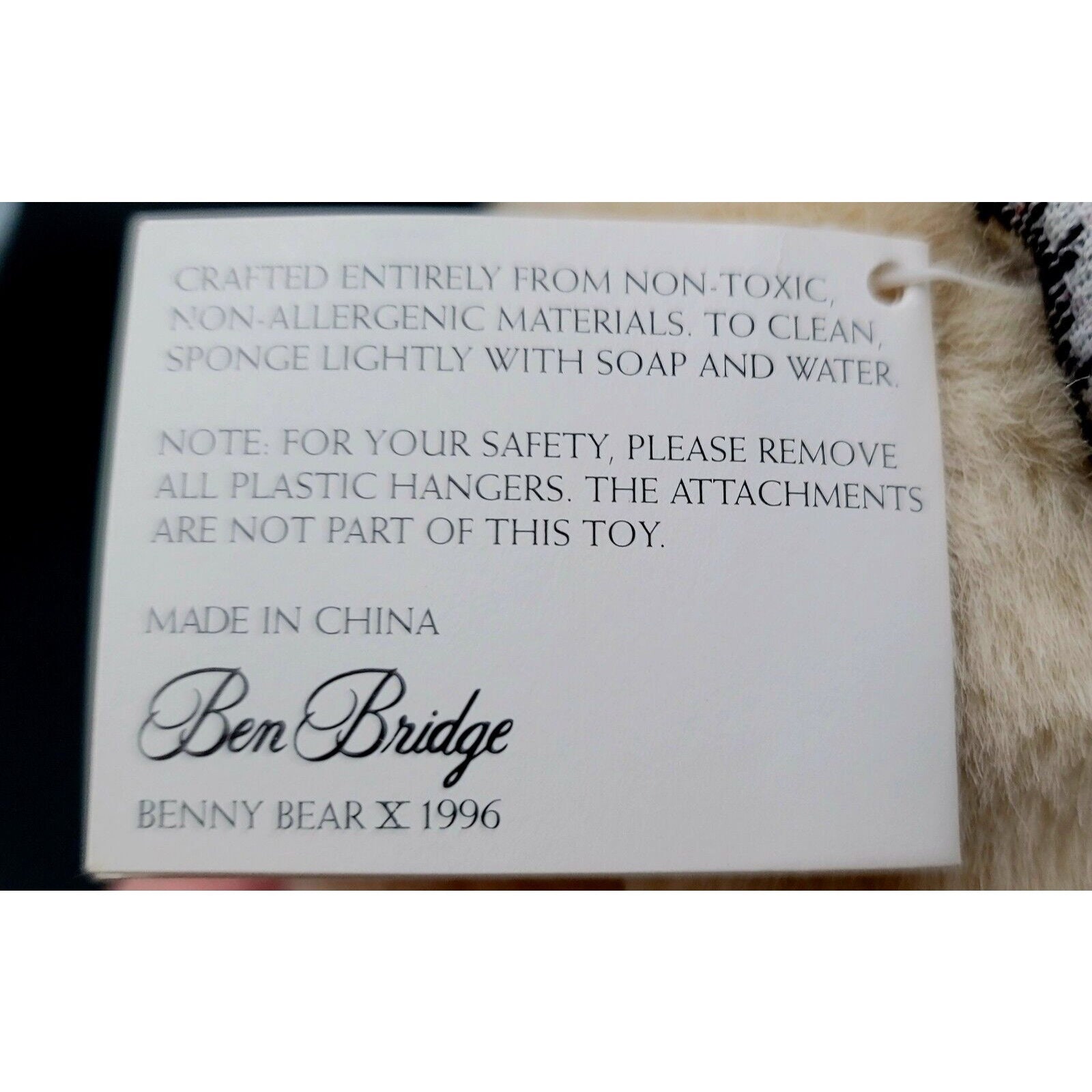 VTG Ben Bridge Benny Bear X Stuffed Plush 8” 1996 Valentine Jewelry ...