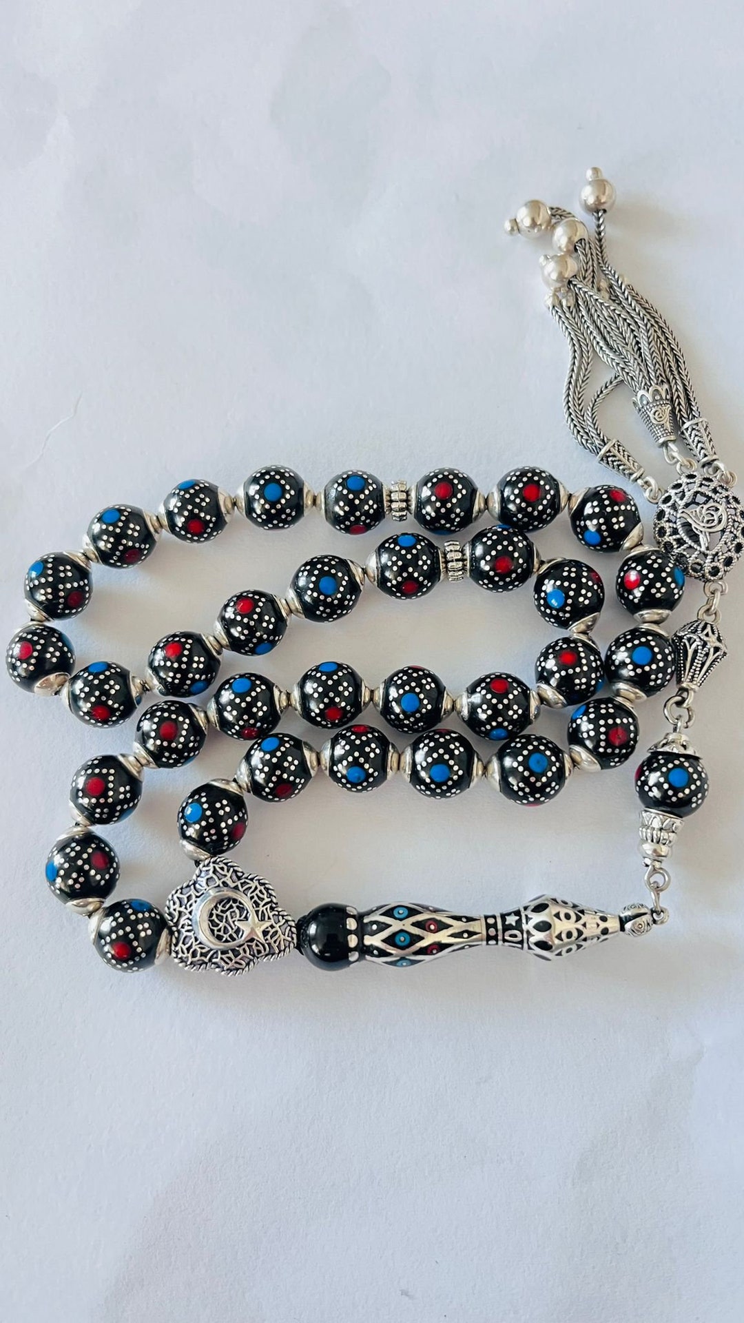 UNIQUE OLTU Stone Amber Tasbih With Intense Sterling Silver, Turkey ...