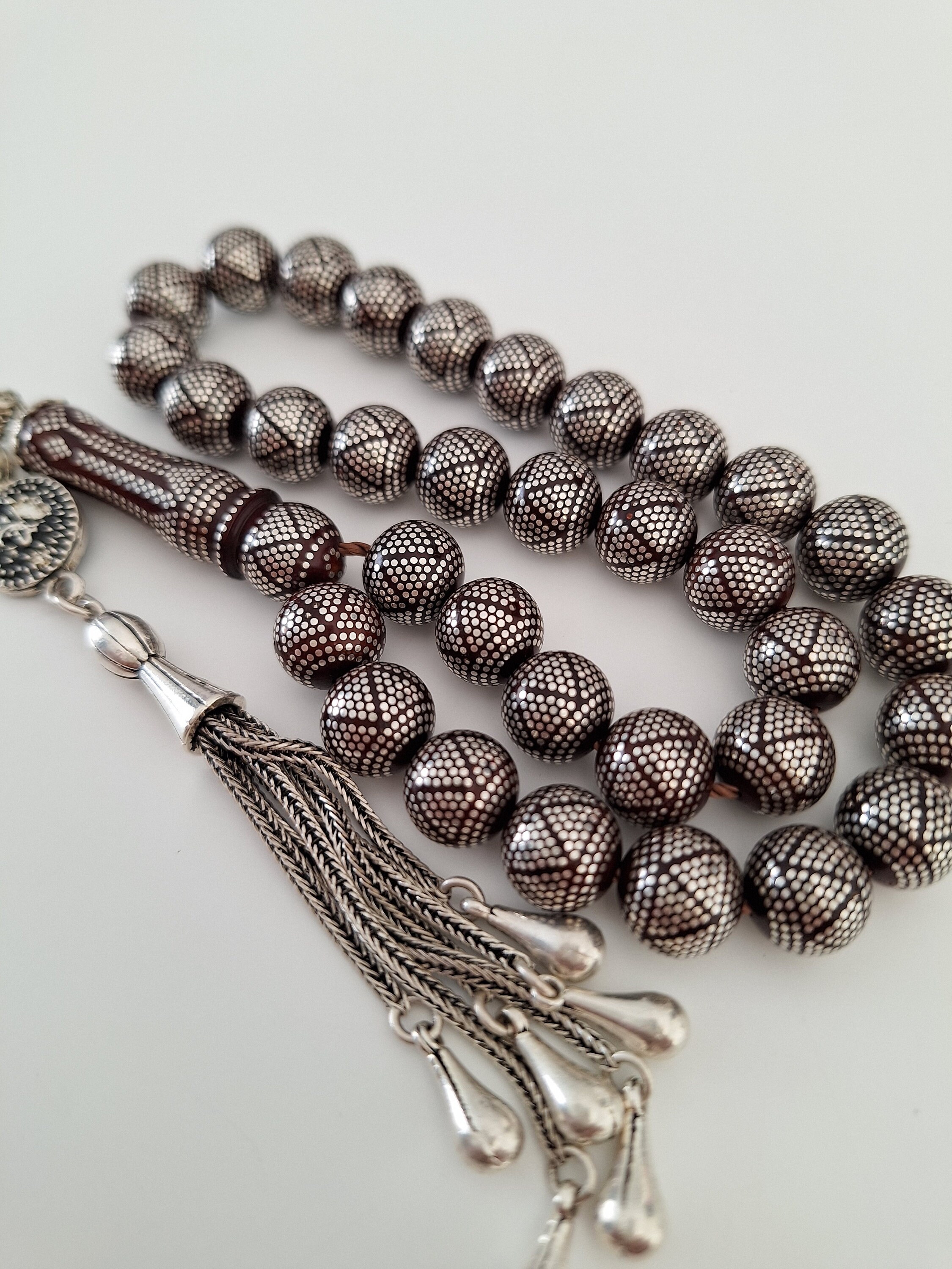 Collectible Kuka Tasbih, Silver Design Coca Tree Rosary, Kuka Wood ...