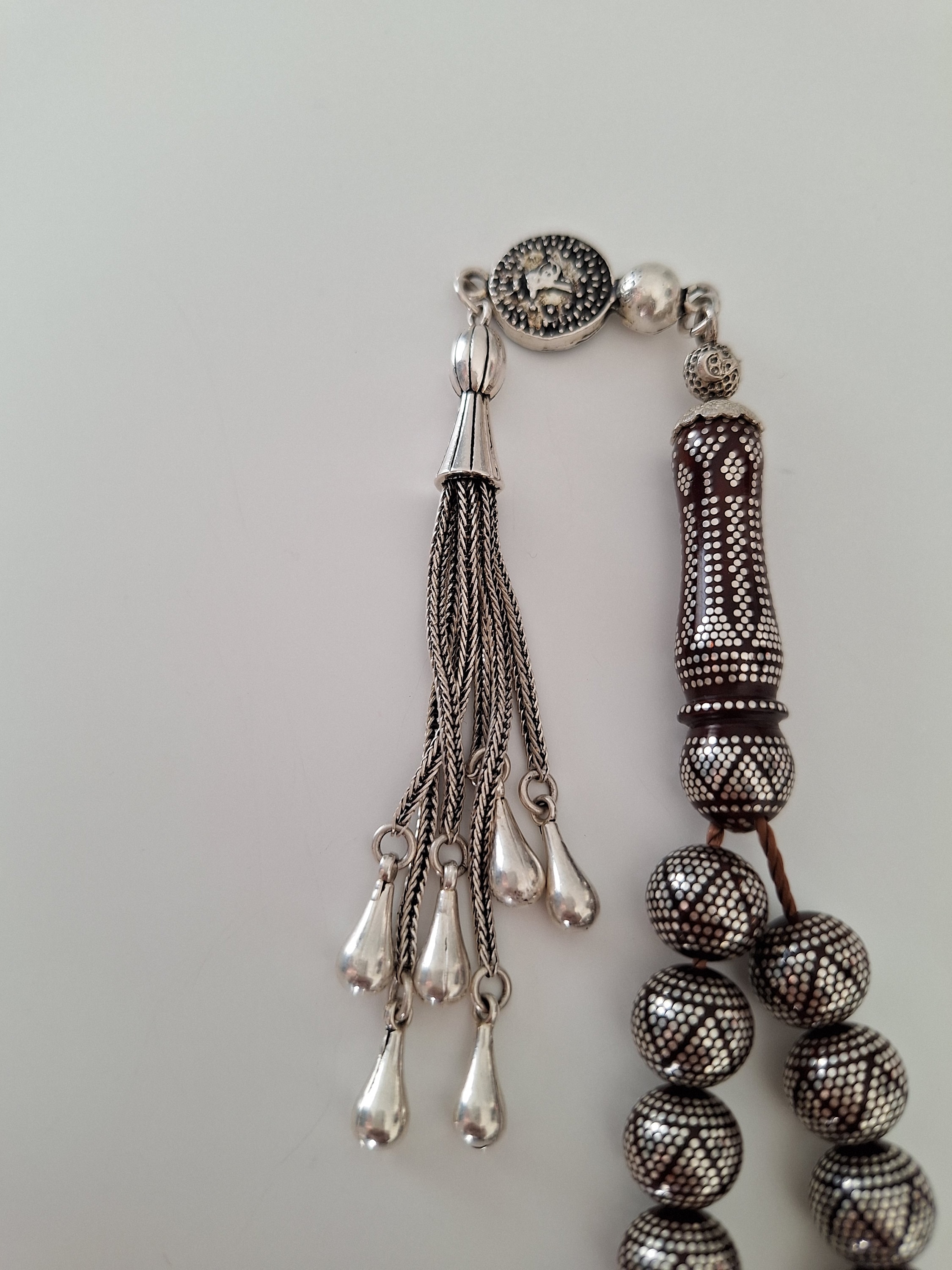 Collectible Kuka Tasbih, Silver Design Coca Tree Rosary, Kuka Wood ...
