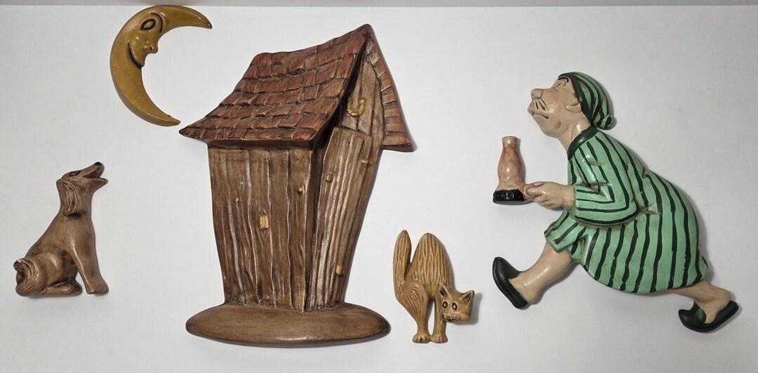 Arnel's Race to the Outhouse Ceramic Wall Set - Etsy