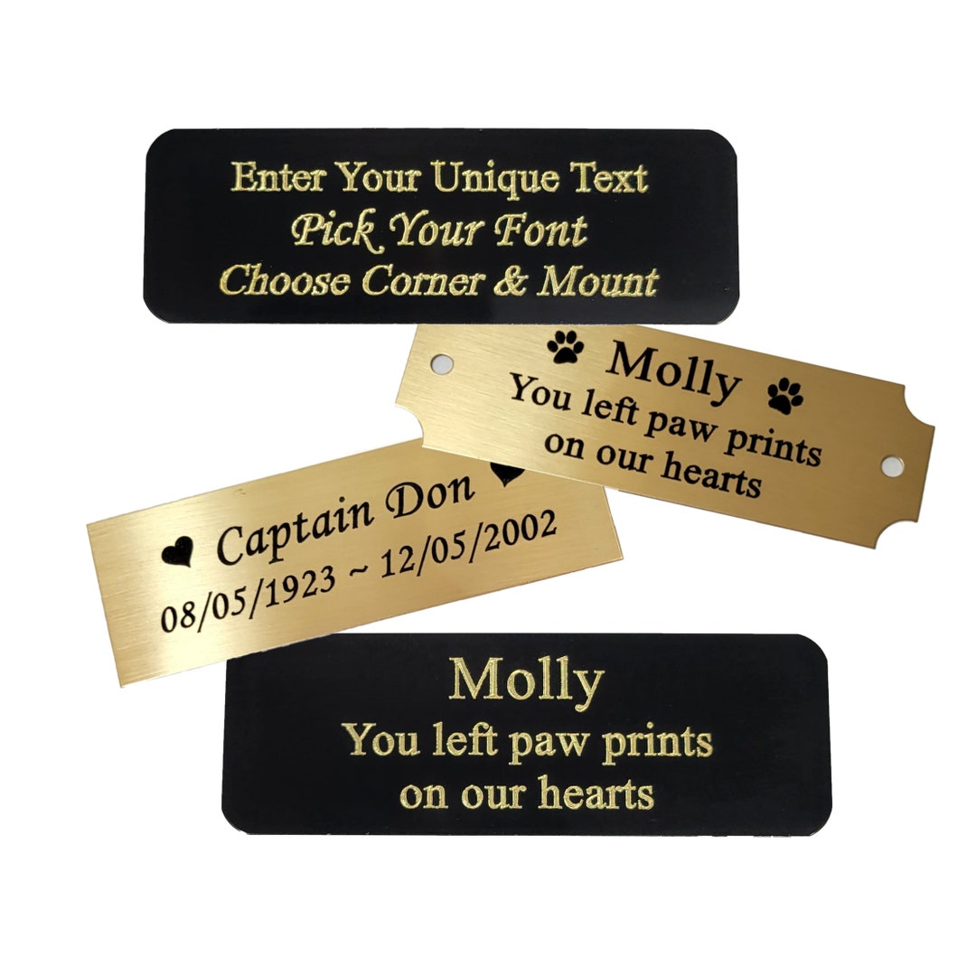 Custom Engraved 3" X 1" Brass Plaque Plate - Memorial Plaque, Name ...