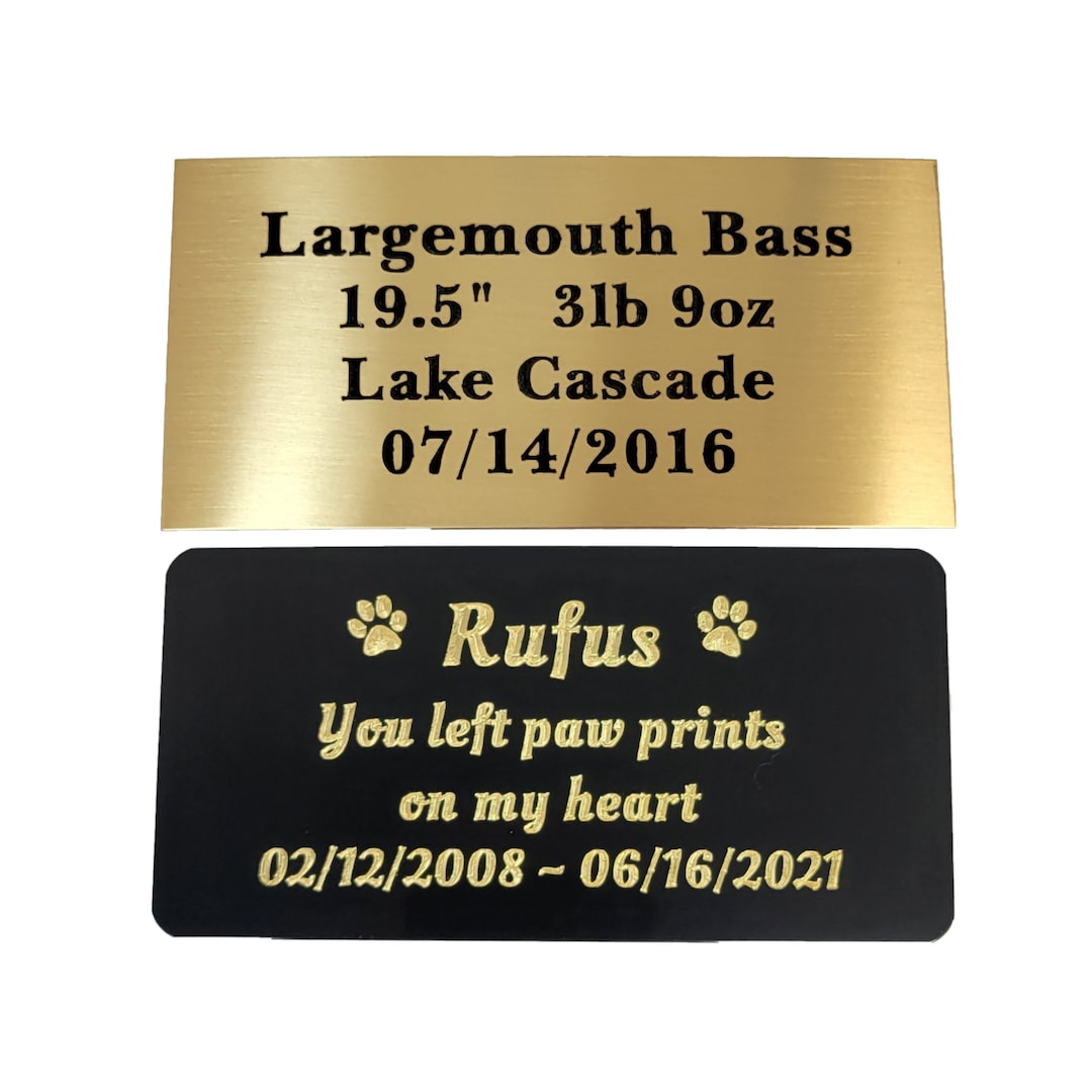 Custom Engraved Brass Plaque: Memorial, Name Plate, Art Sign (4x2) - Etsy