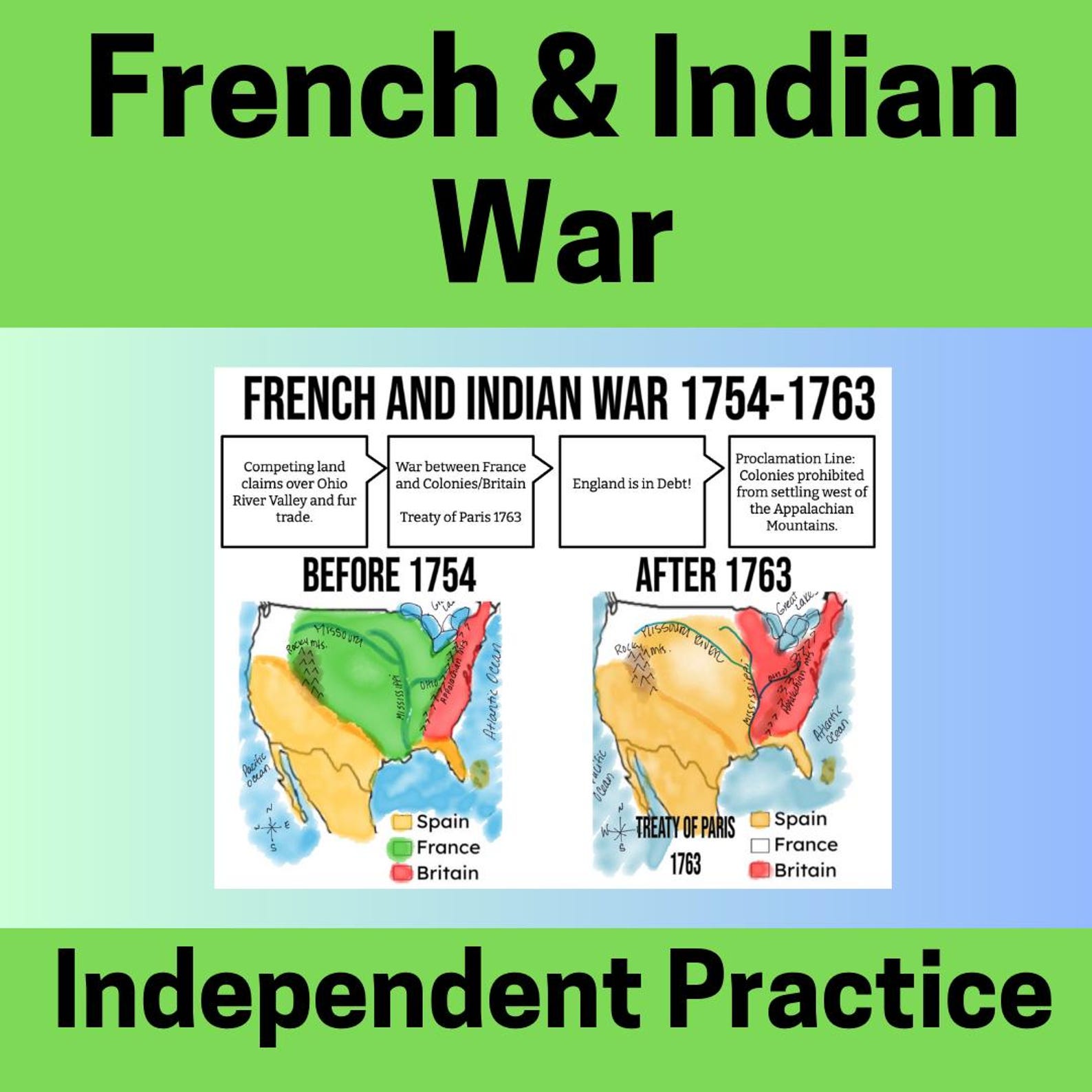 French and Indian War, Causes of the American Revolution, Realia, U.S ...