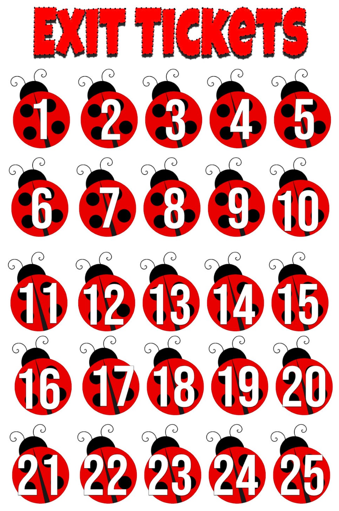 Lady Bugs, Exit Ticket, Exit Slip, Anchor Charts, School Posters ...