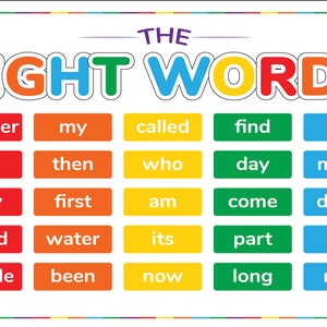 Sight Words, Preschool, Anchor Chart, Poster, Elementary, School ...