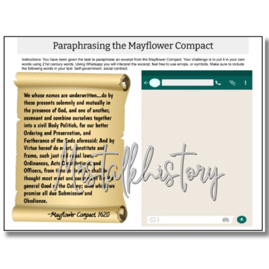 The Mayflower Compact Worksheet