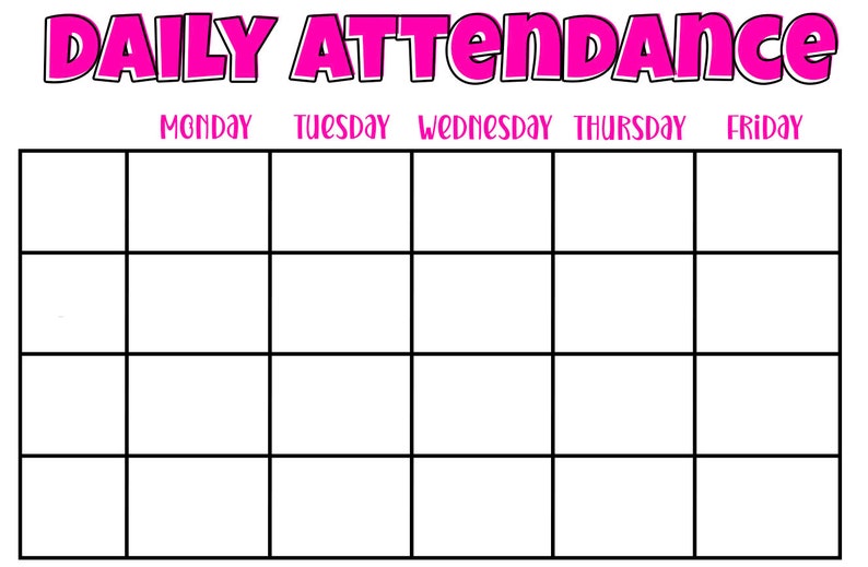 Daily Attendance Chart, Anchor Chart, Class Period, Poster, Education ...