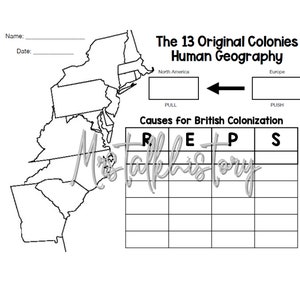 13 Colonies, New England, Middle, Southern, Geography, United States ...