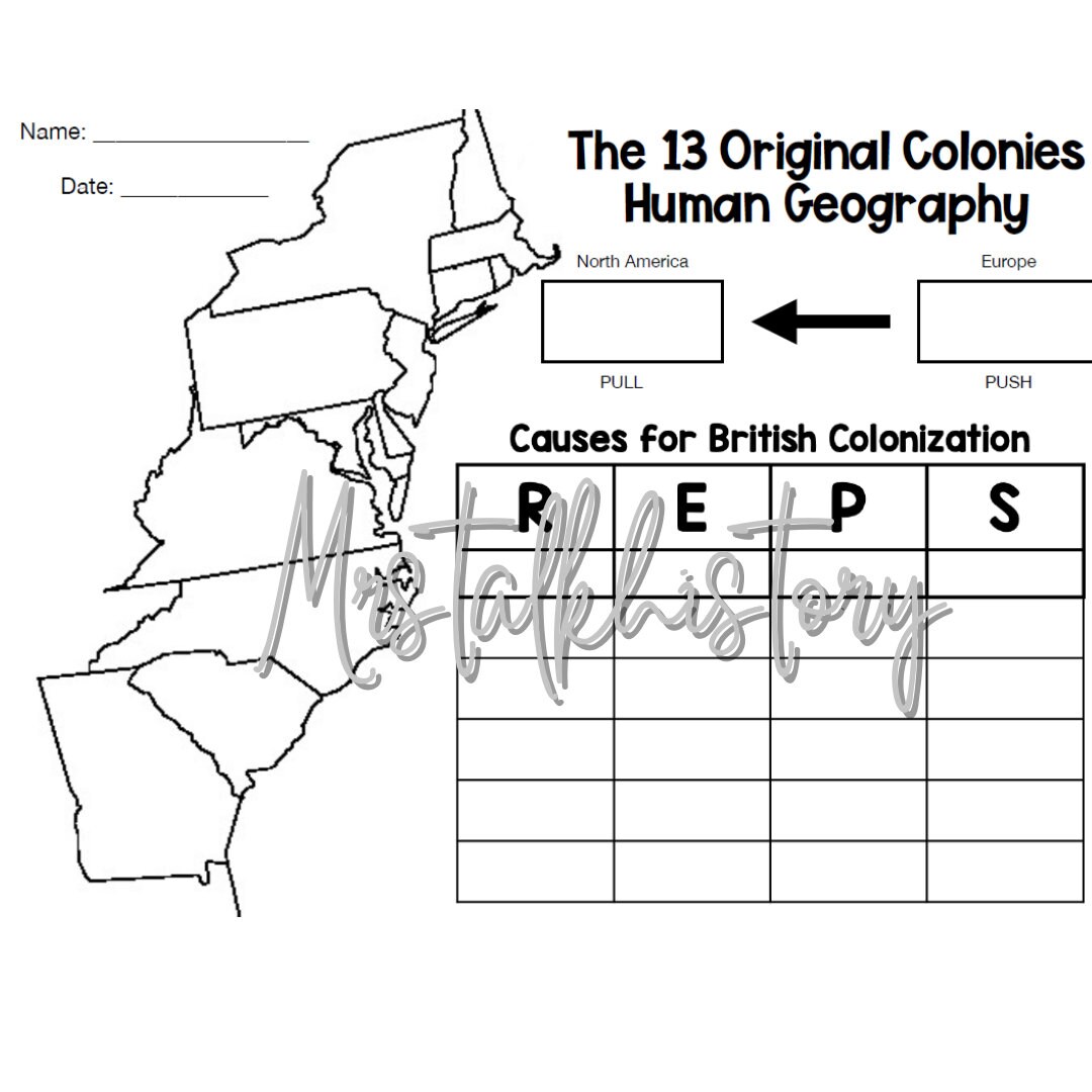 13 Colonies, New England, Middle, Southern, Geography, United States ...