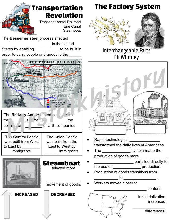 Industrial Revolution, Comprehensive Foldable, Review, Student Handout ...