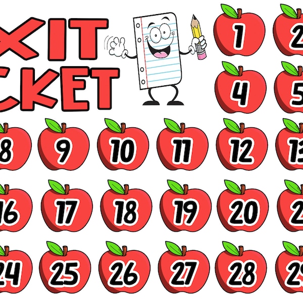 Exit Ticket Poster - Etsy