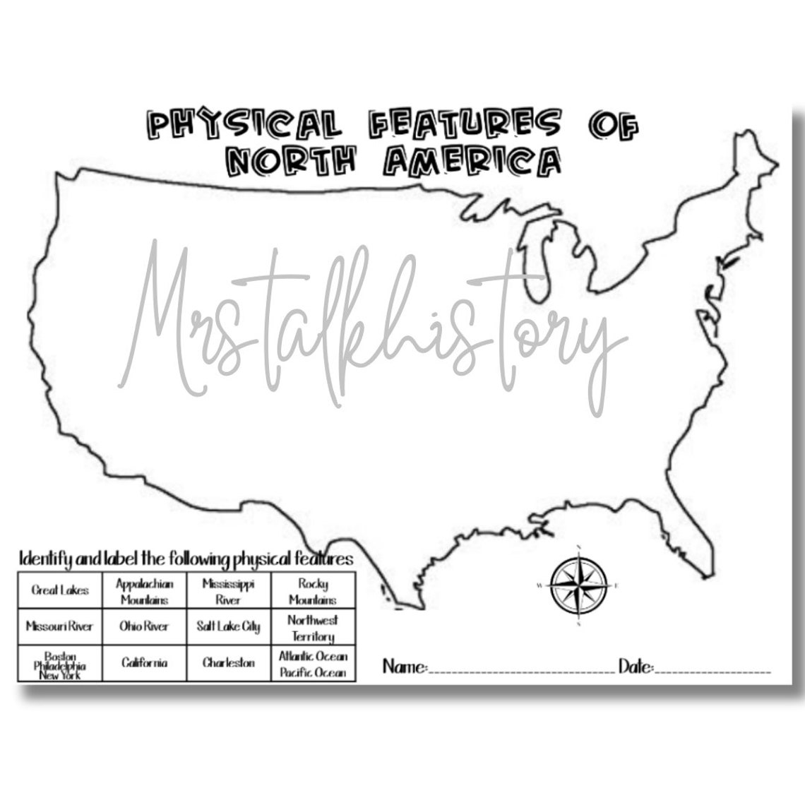Physical Features, United States, Geography, Social Studies, Student ...
