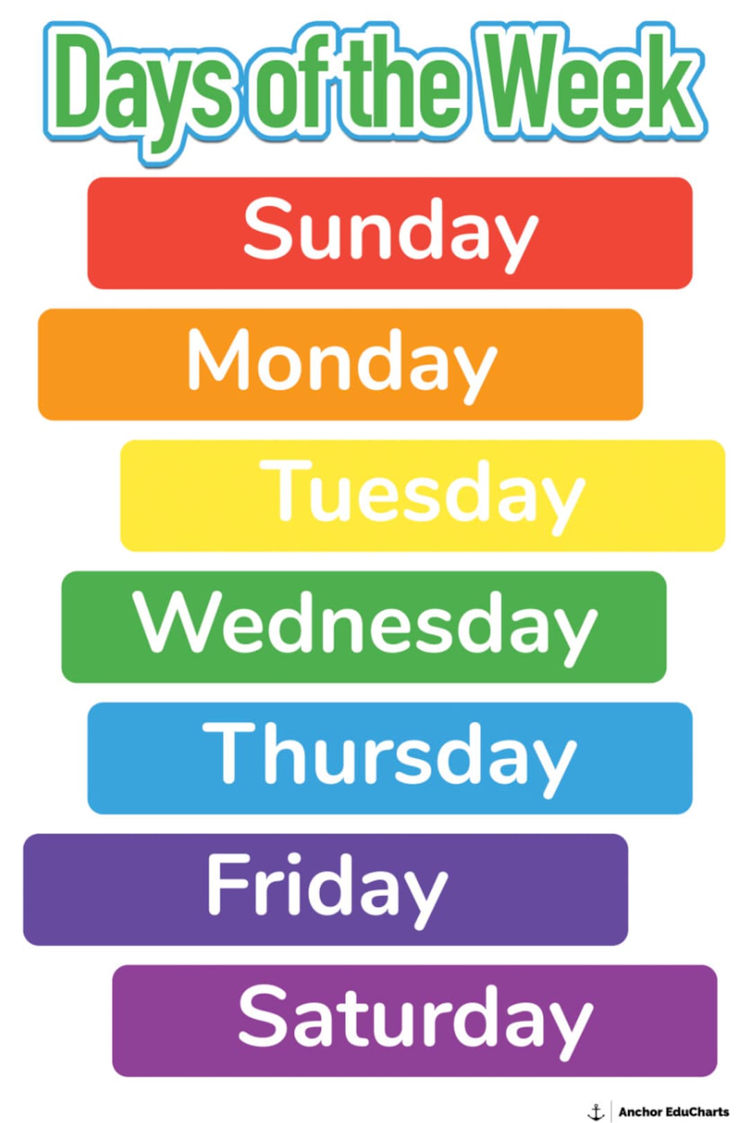 Days of the Week, Elementary, Posters, Learning, Preschool, Posters ...