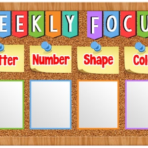 Weekly Focus Kindergarten - Etsy