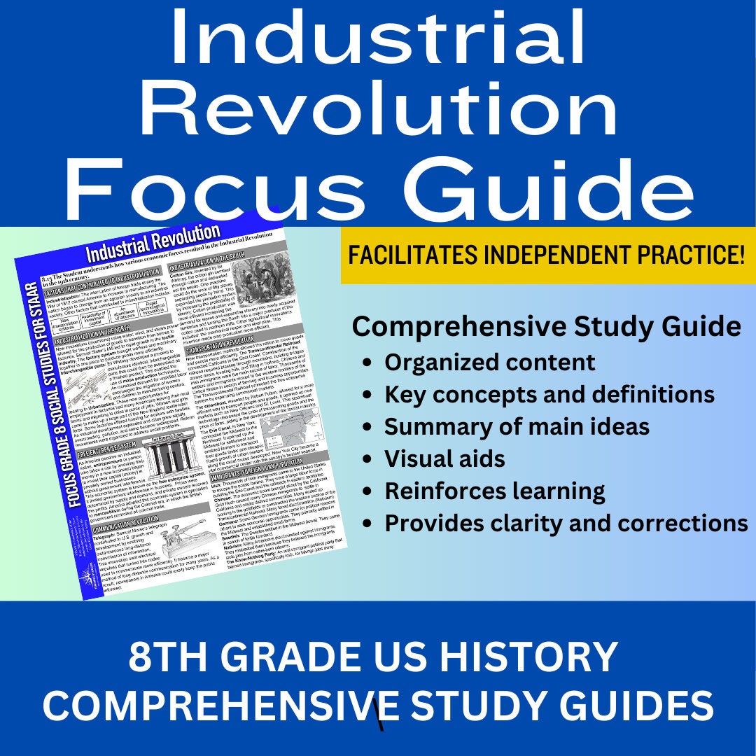 Industrial Revolution, Social Studies, Comprehensive, Study Guide ...