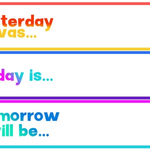 Yesterday Was, Days of the Week, Elementary, Posters, Learning ...