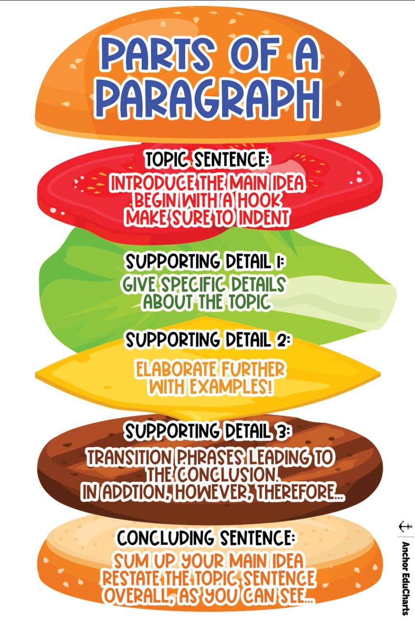 Parts of a Paragraph, Writing, English Language Arts, Reading, Anchor ...