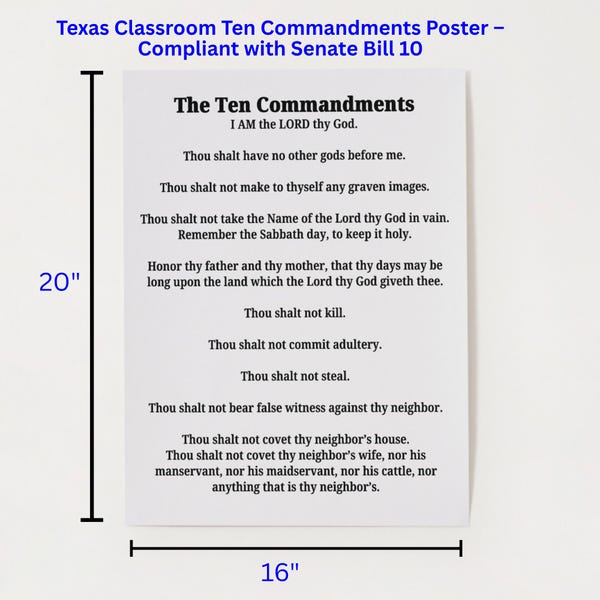 Ten Commandments Poster - Etsy