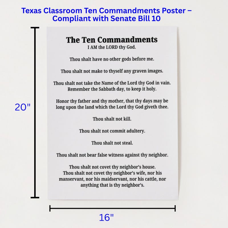 Ten Commandments Poster - Etsy
